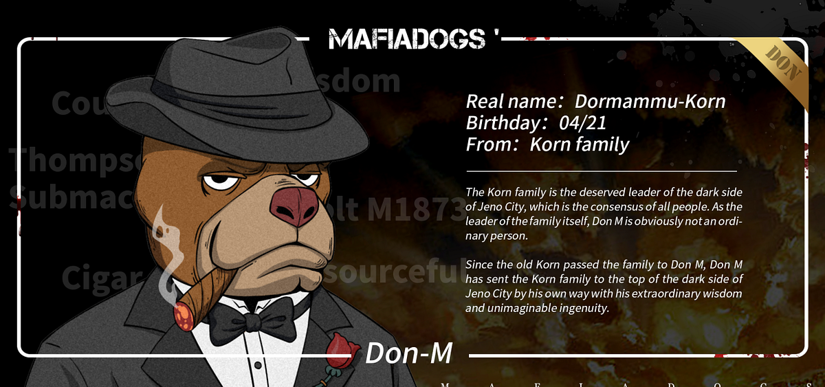 The story about Mafiadogs NFT 04 - Latina Burmside - Medium