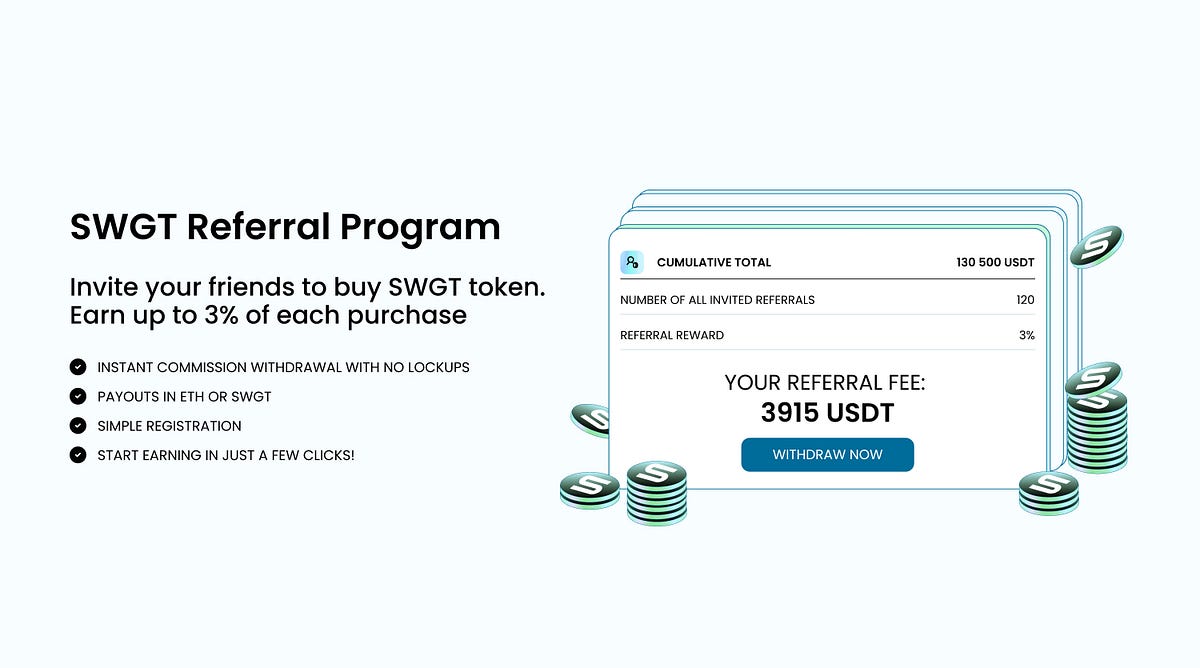 SWGT Referral Program: Invite Your Friends & Earn in SWGT or ETH! | by ...