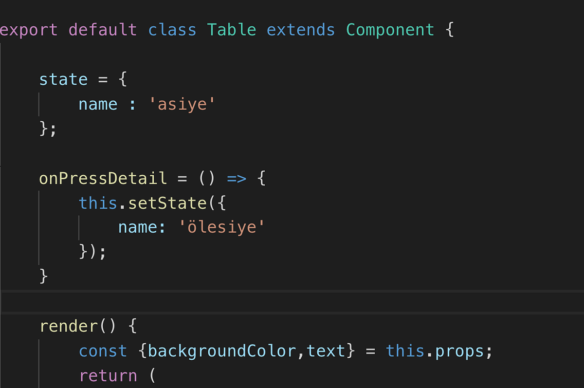 React-Native : State Tanımlama ve setState | by Mevasoft | Medium