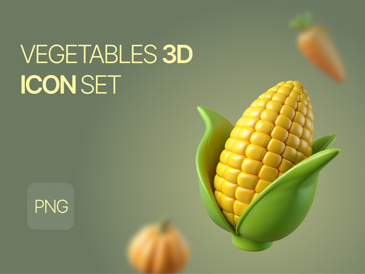 Vegetables 3D Icon Set. Transform your projects with the fresh… | by ...