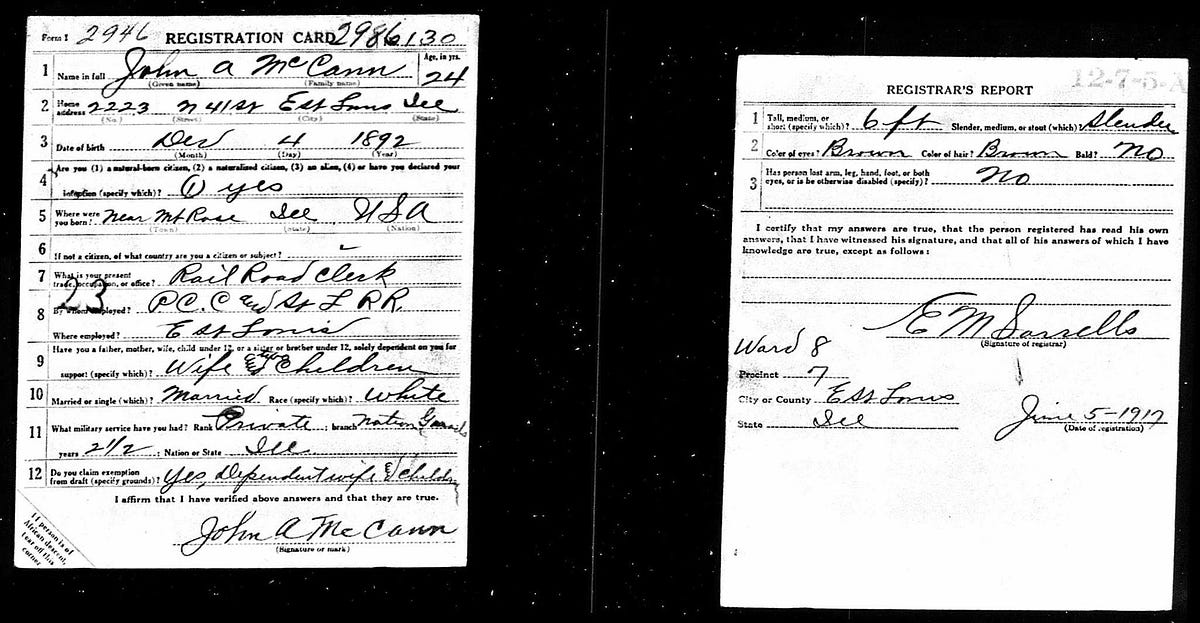 My Great-Grandpa’s WWI Draft Card | by Erie Astin | Family Stories | Medium