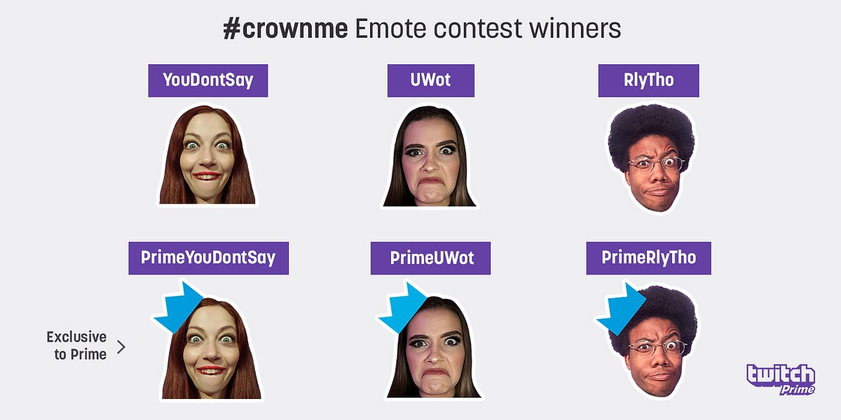 New Twitch Emotes from the Twitch Prime #crownme Contest | by Robin ...