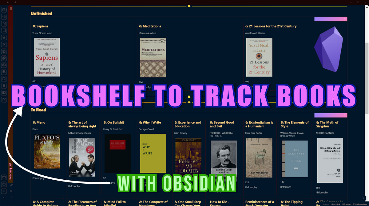 How to Create a BookShelf To Track Books in Obsidian | by Prakash Joshi ...