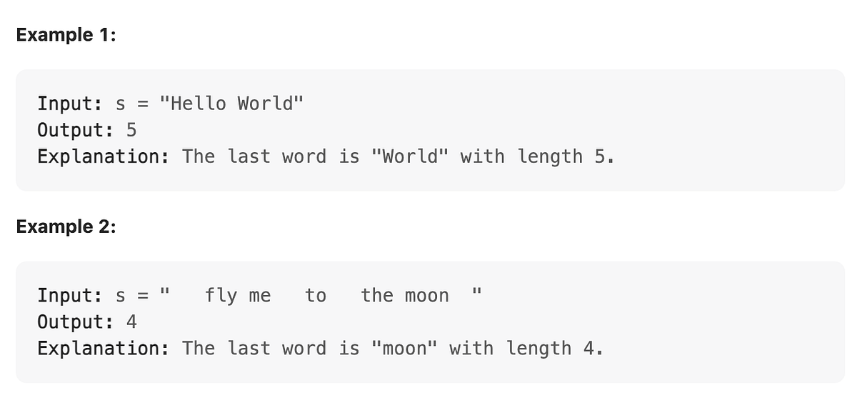 Leetcode 58 Length Of Last Word Given A String S Consisting Of Words 5237