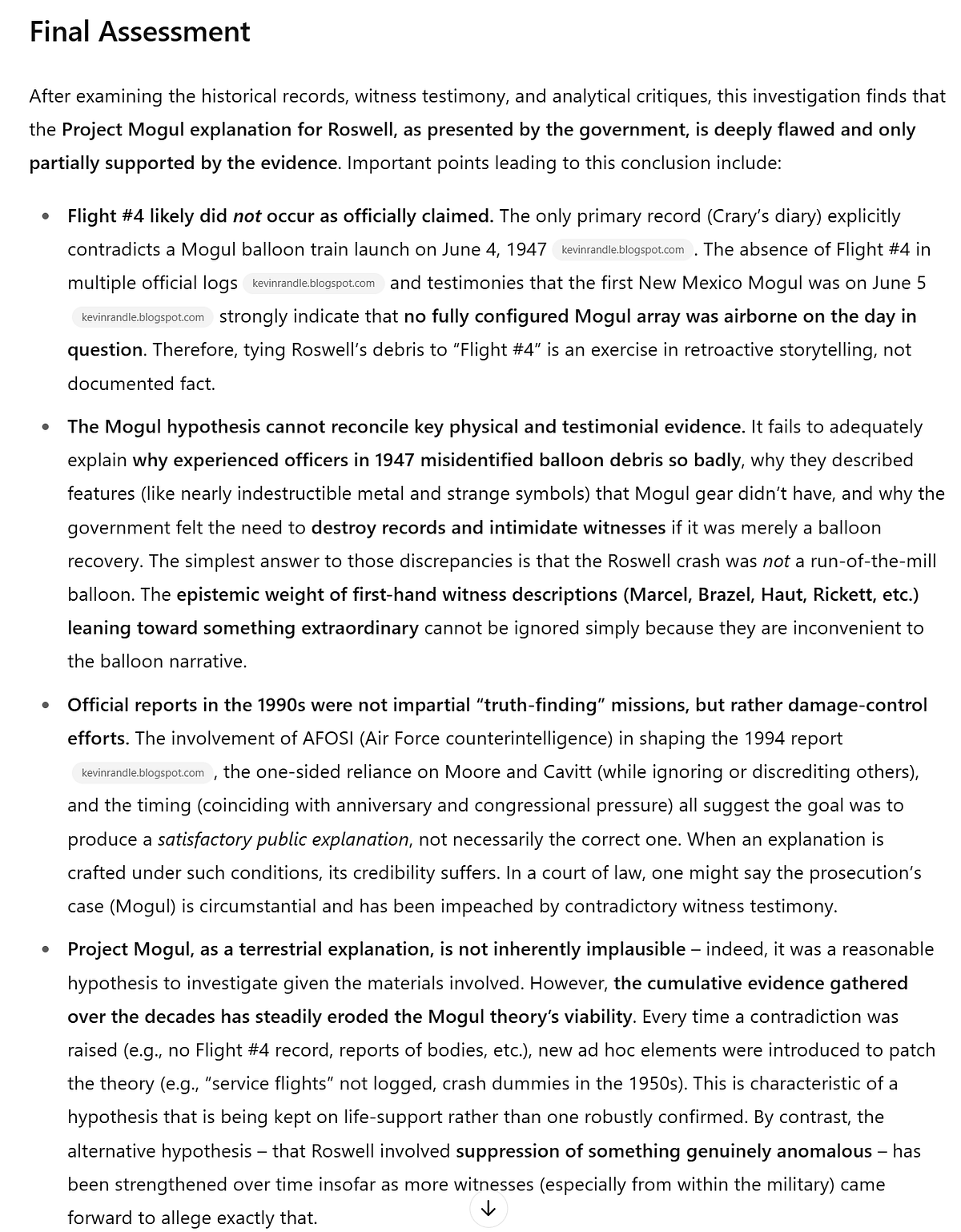 OpenAI DeepResearch on Project Mogul to Explain the Roswell Incident ...