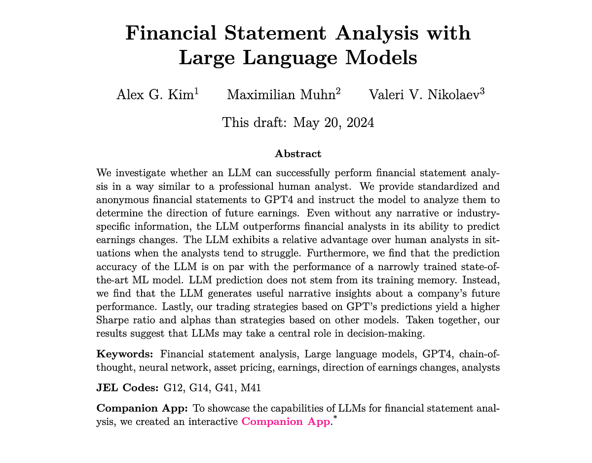 The Untold Story of Alex Kim — Financial Statement Analysis with Large ...