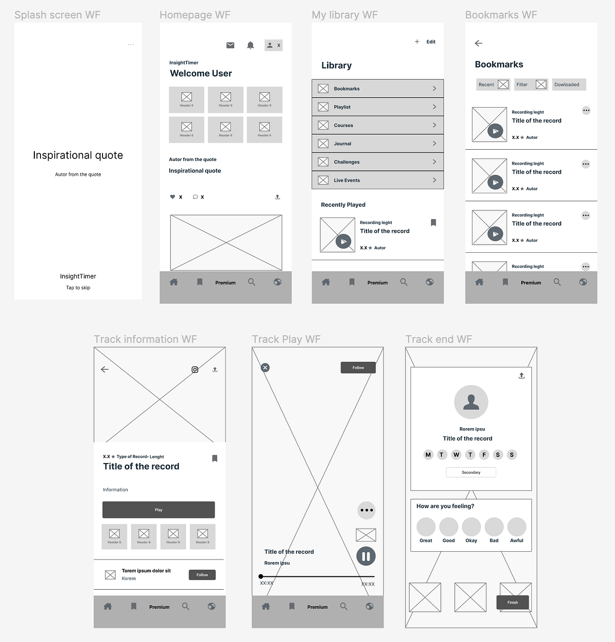 Wireframing Insight Timer APP. Ironhack prework. Challenge 2 | by Altea ...
