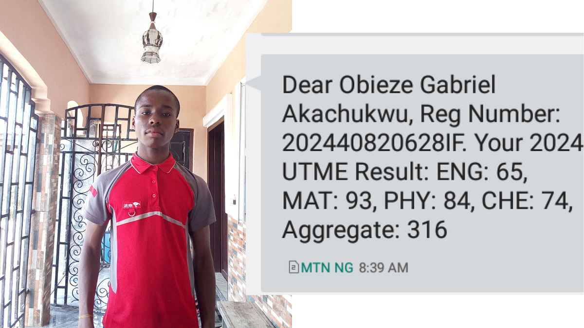 Obieze Gabriel Akachukwu, a student from His Grace College, achieved an ...