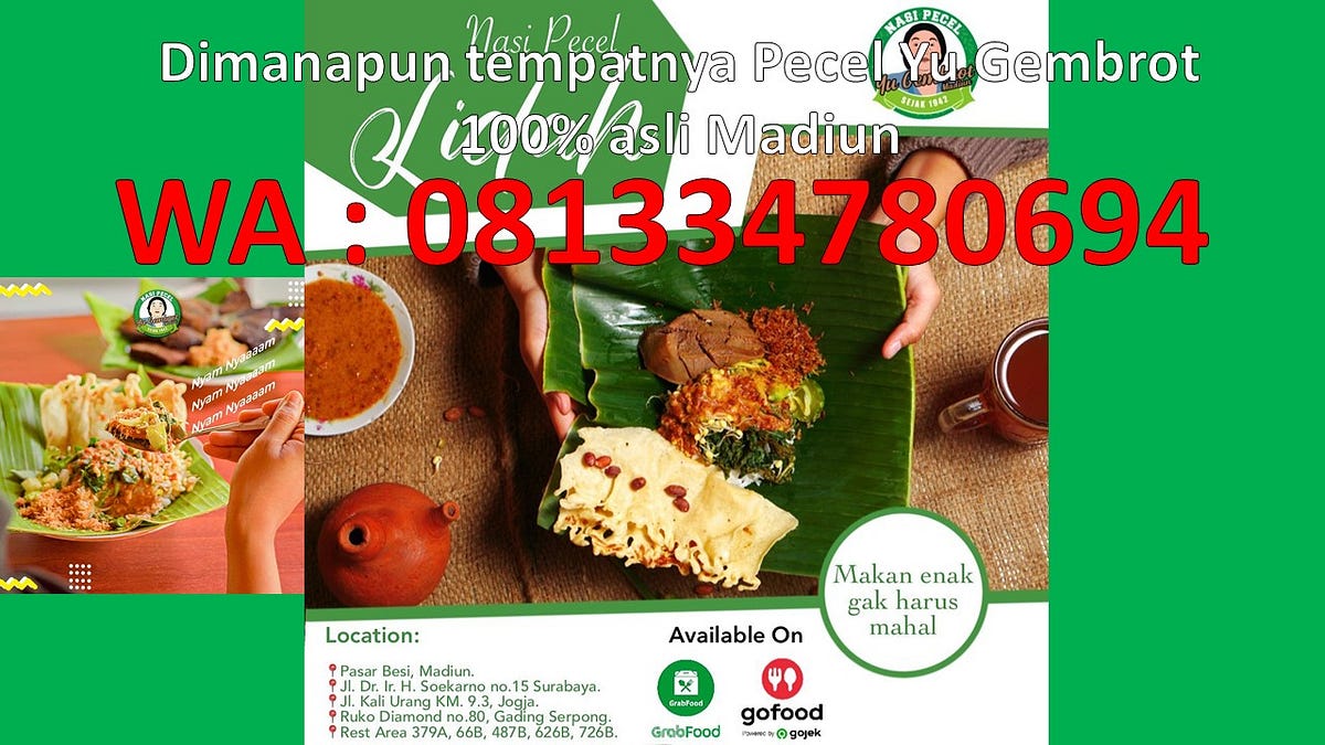 0813–3478–0694 Pecel Yu Gembrot, Jual Sambel Pecel Di Wonogiri | by ...
