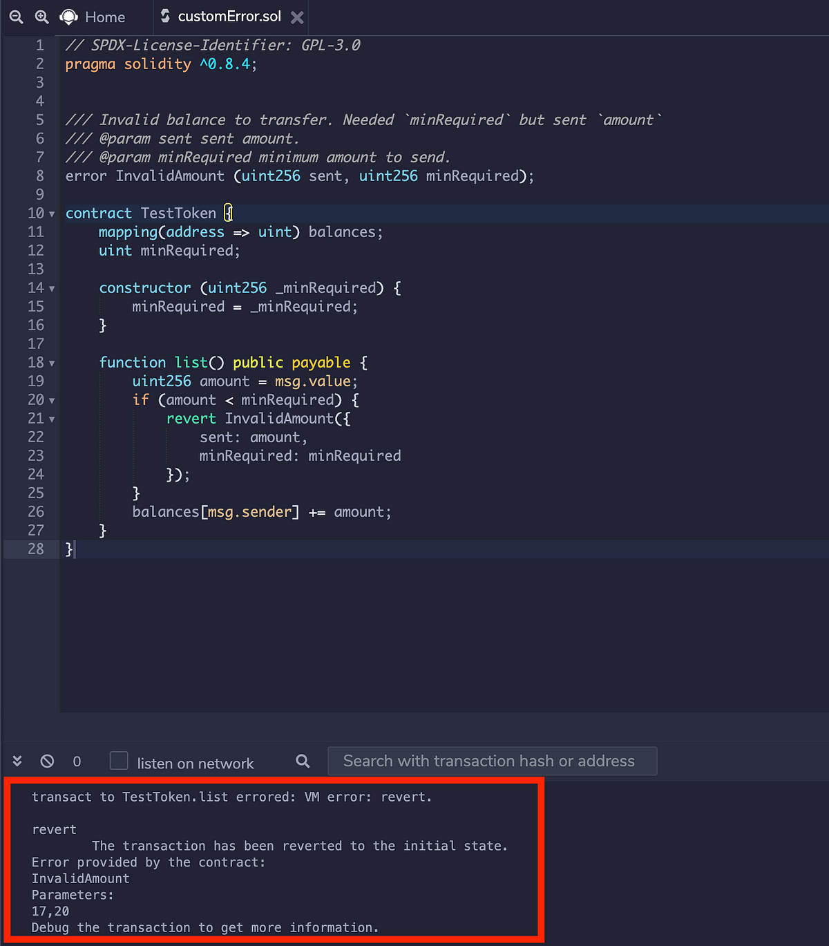 Solidity Revert With Custom Error Explained With Example By Aniket Coinmonks Medium 1494