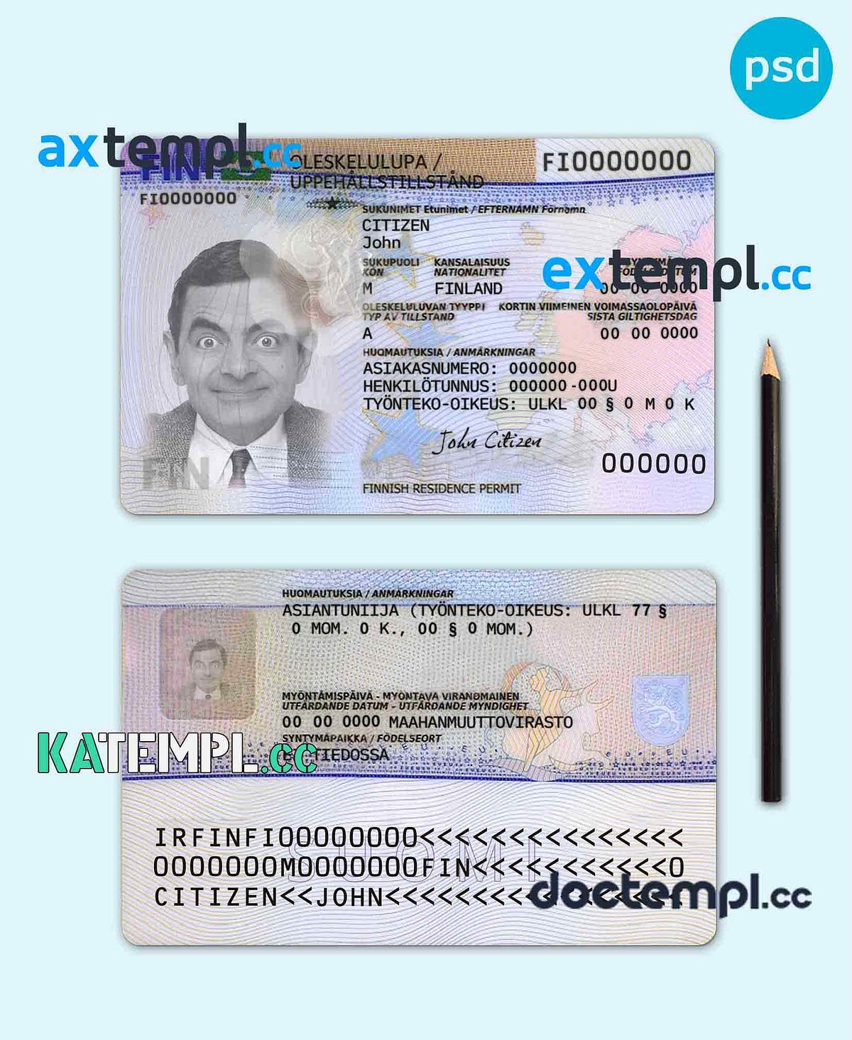 sample Finland residence permit PSD template, version 2 download | by ...