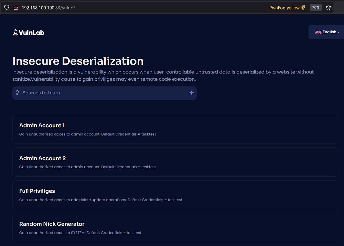 VulnLab: Insecure Deserialization - Yogasatriautama - Medium