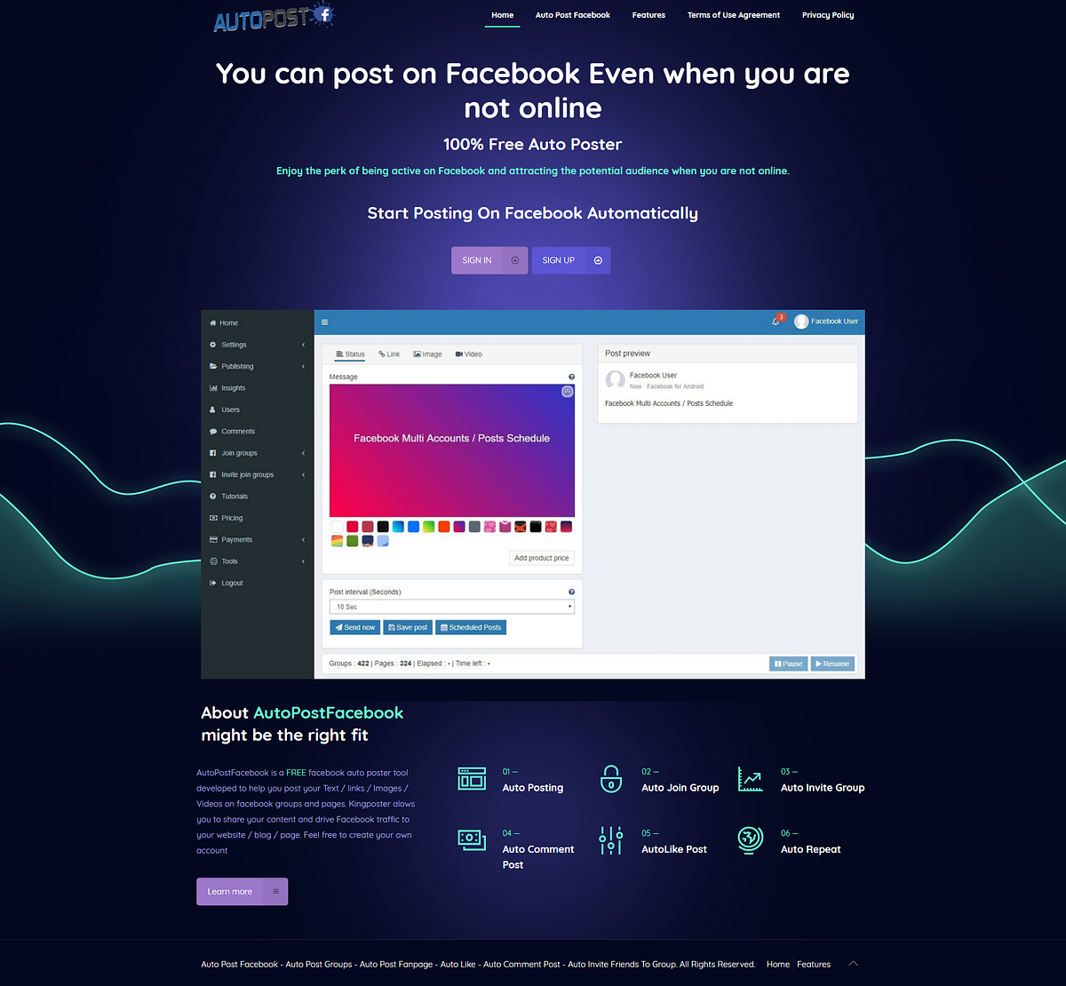 Auto Post Facebook — Auto Post Groups — Auto Post Fanpage — Auto Like — Auto Comment Post — Auto ...
