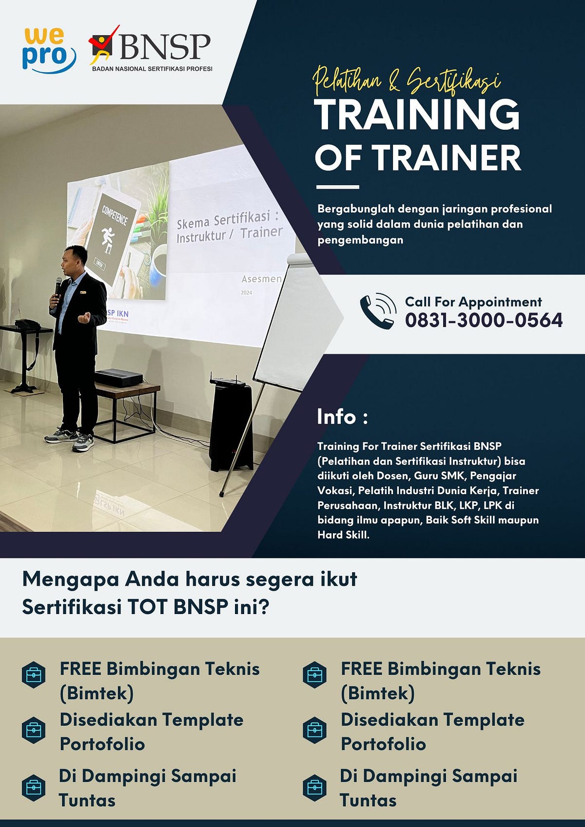 DIBIMBING, WA 0831–3000–0564, Lembaga Pelatihan dan Sertifikasi Trainer BNSP Semarang Wepro | by ...