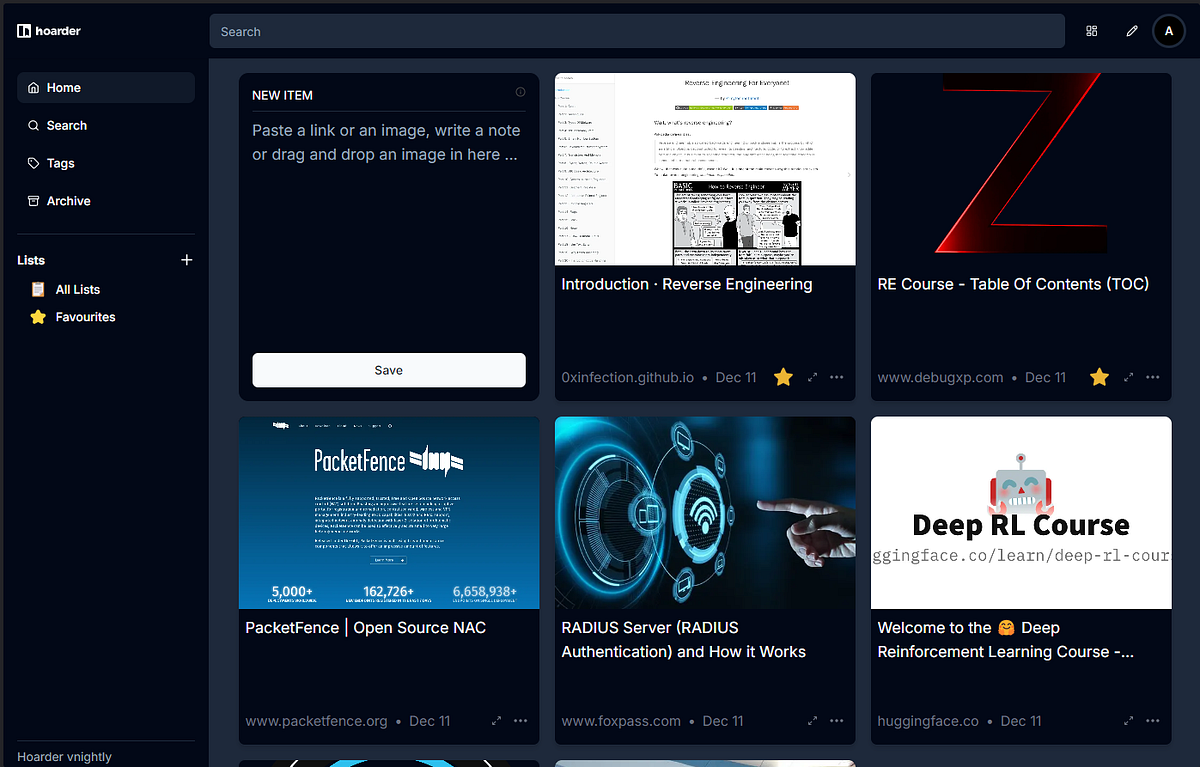 Setting up Hoarder (Bookmark Manager with a good UI) in Docker | by ...