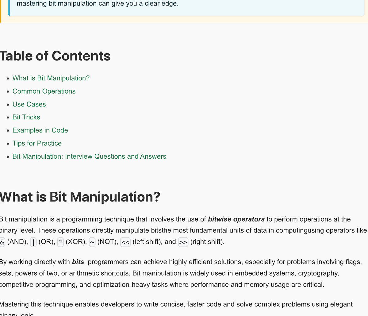 Master Bit Manipulation. Master Bit Manipulation: Boost Your… | by Tiwariabhinav | May, 2025 ...