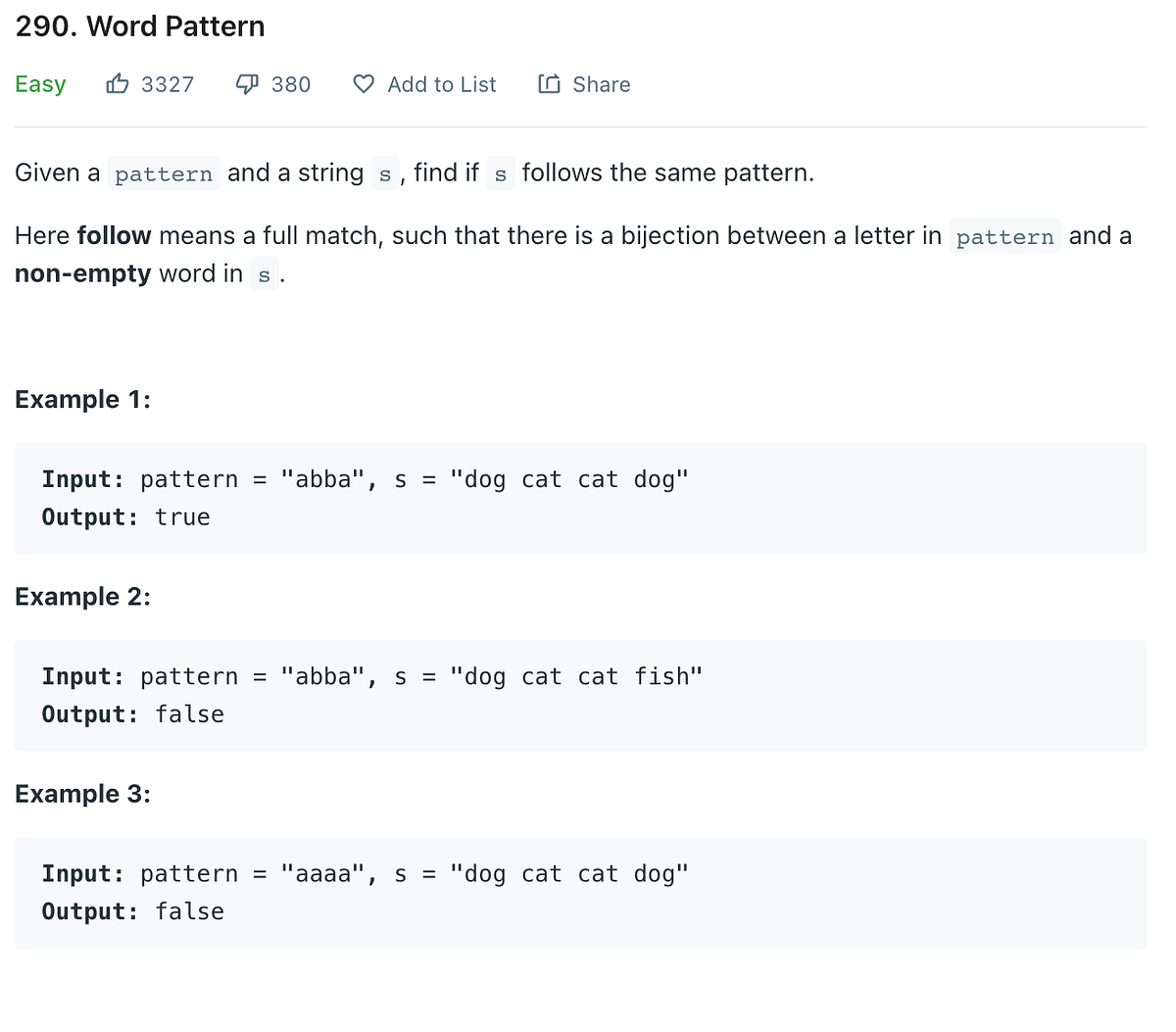 leetcode 290. Word Pattern. wow i cant believ ethis is actually an ...