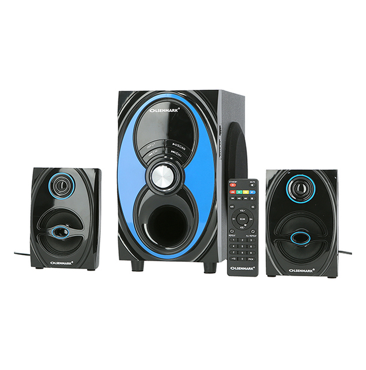 Olsenmark Subwoofer 2.1 CH Multimedia Speaker System With Remote ...