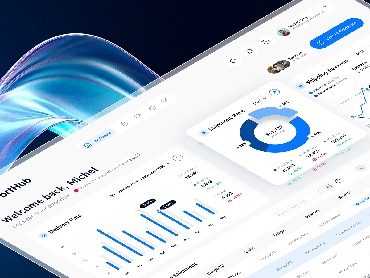 Experimental and Immersive Dashboard UI Designs | TMDesign