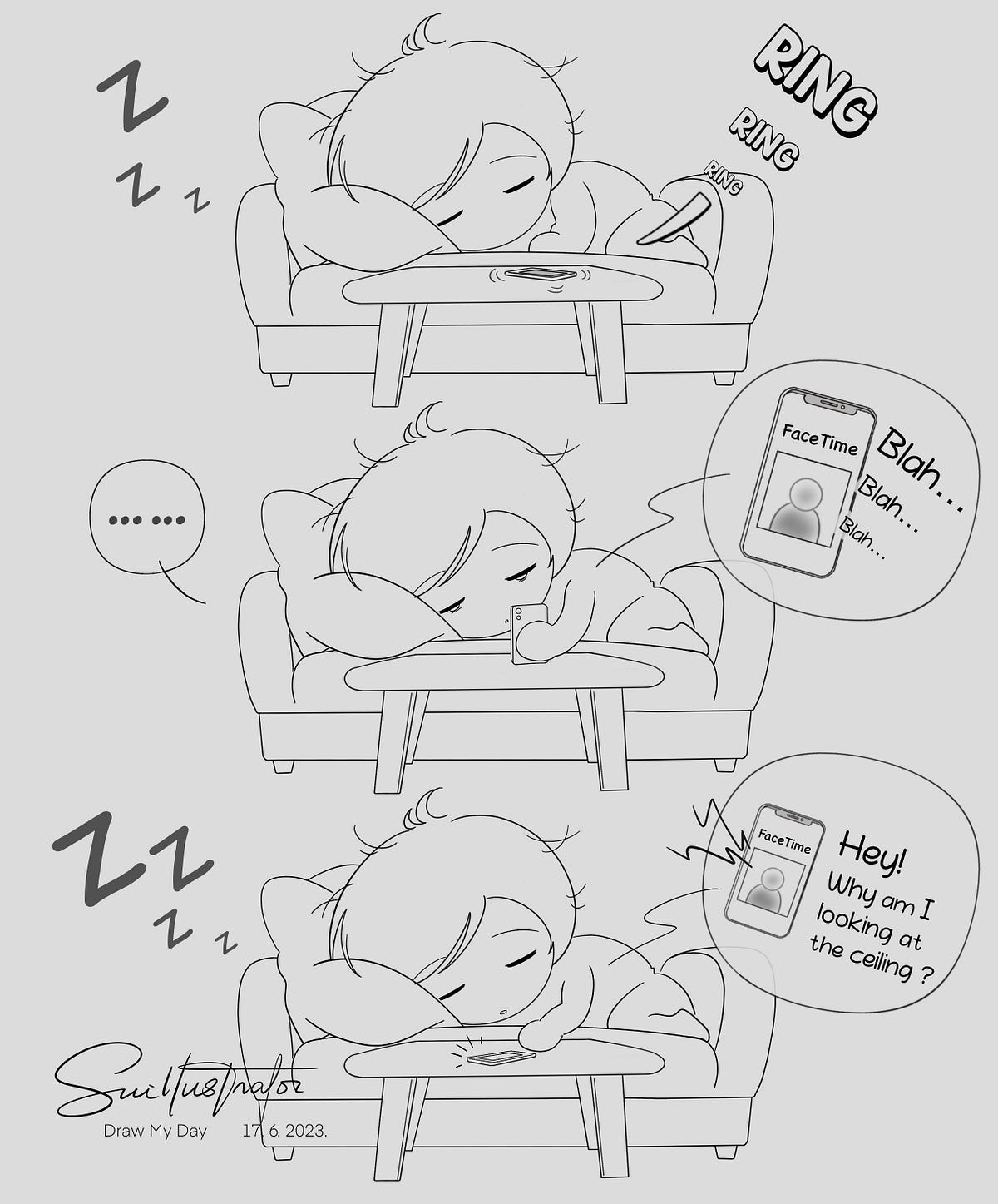 Dreamy FaceTime - Draw My Day by Suillustrator - Medium