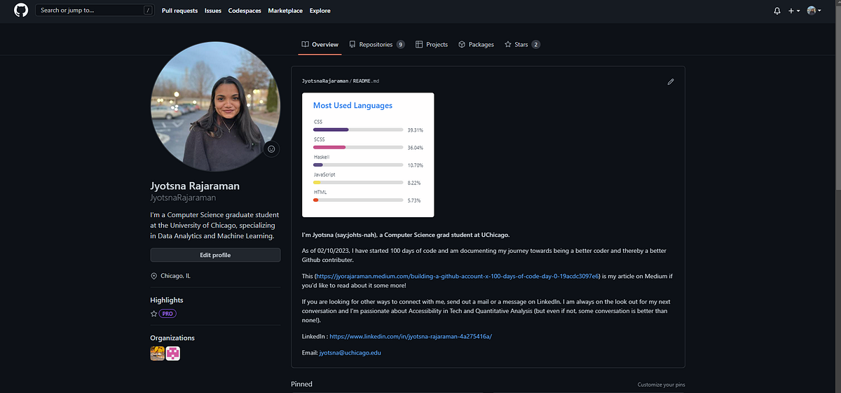 Building A Github Account X 100 Days Of Code Day 1 By Jyotsna Rajaraman Towards Dev
