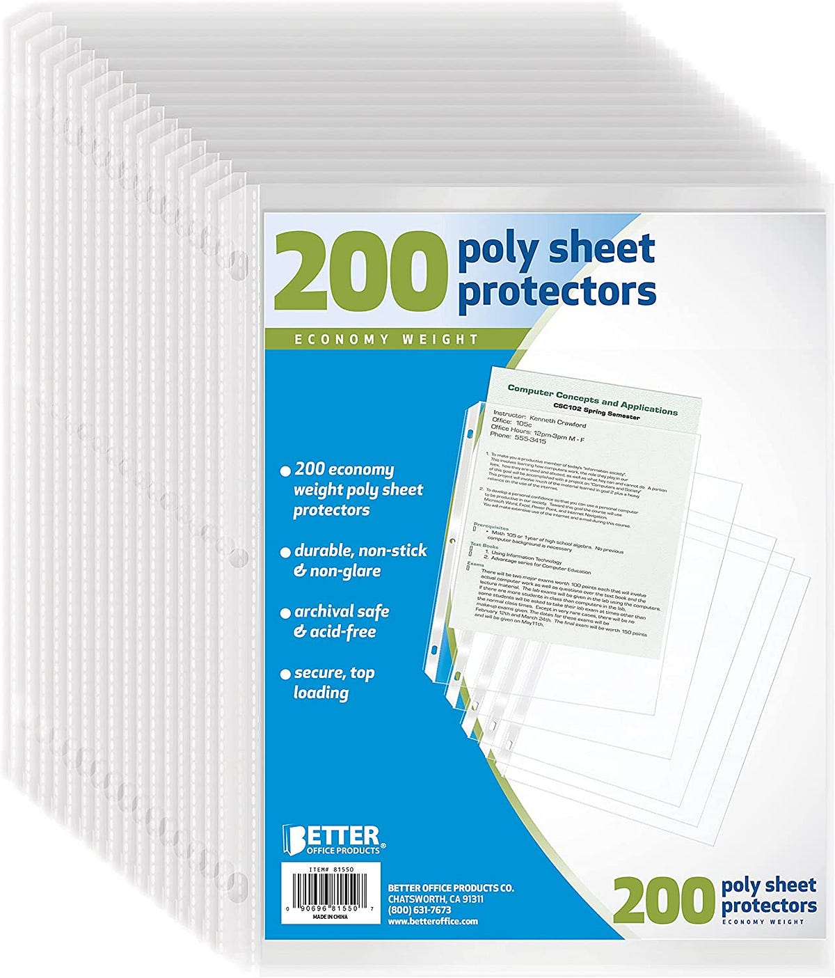 Better Office Products Sheet Protectors, 200 Piece - Gulraizmayo - Medium