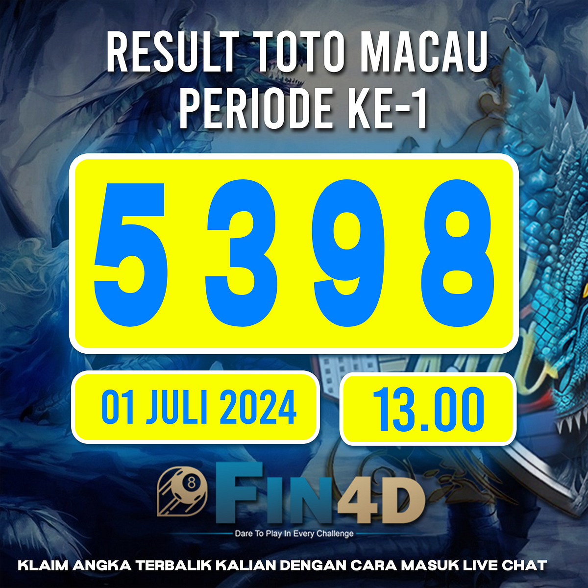 TOTO MACAU 4D PERIODE 1 TANGGAL : 3001 JULI 2024 - FIN4D - Medium
