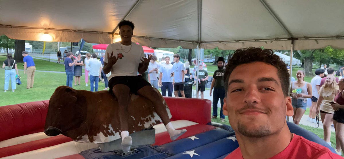 The Playfair ain't know they had a professional bull rider on their ...