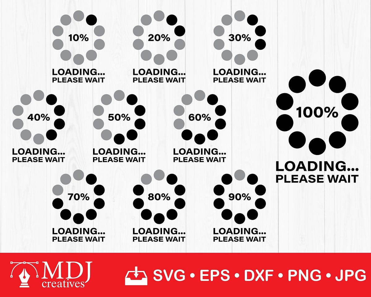 Loading Please Wait 3 Svg Loading Bar Bundle Loading Progress Bar Cut File Please Wait Vector