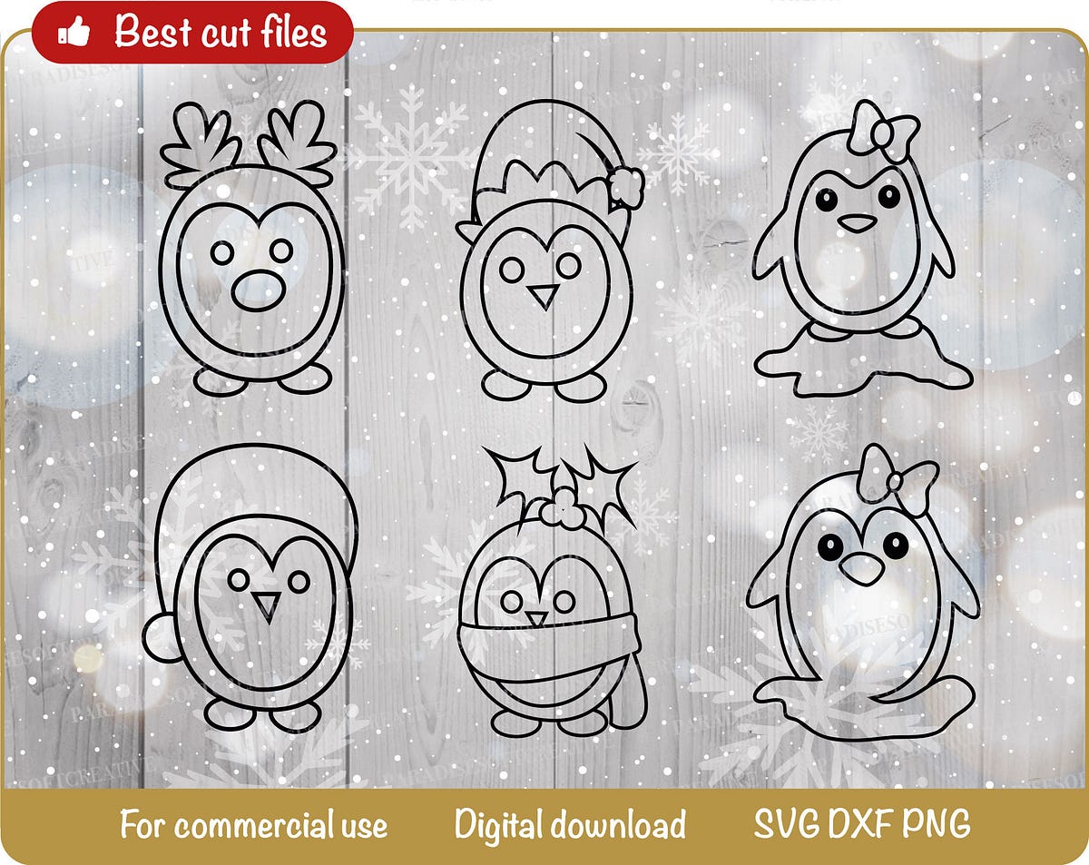 Christmas penguins bundle svg, holiday penguins, Cute Penguin SVG ...