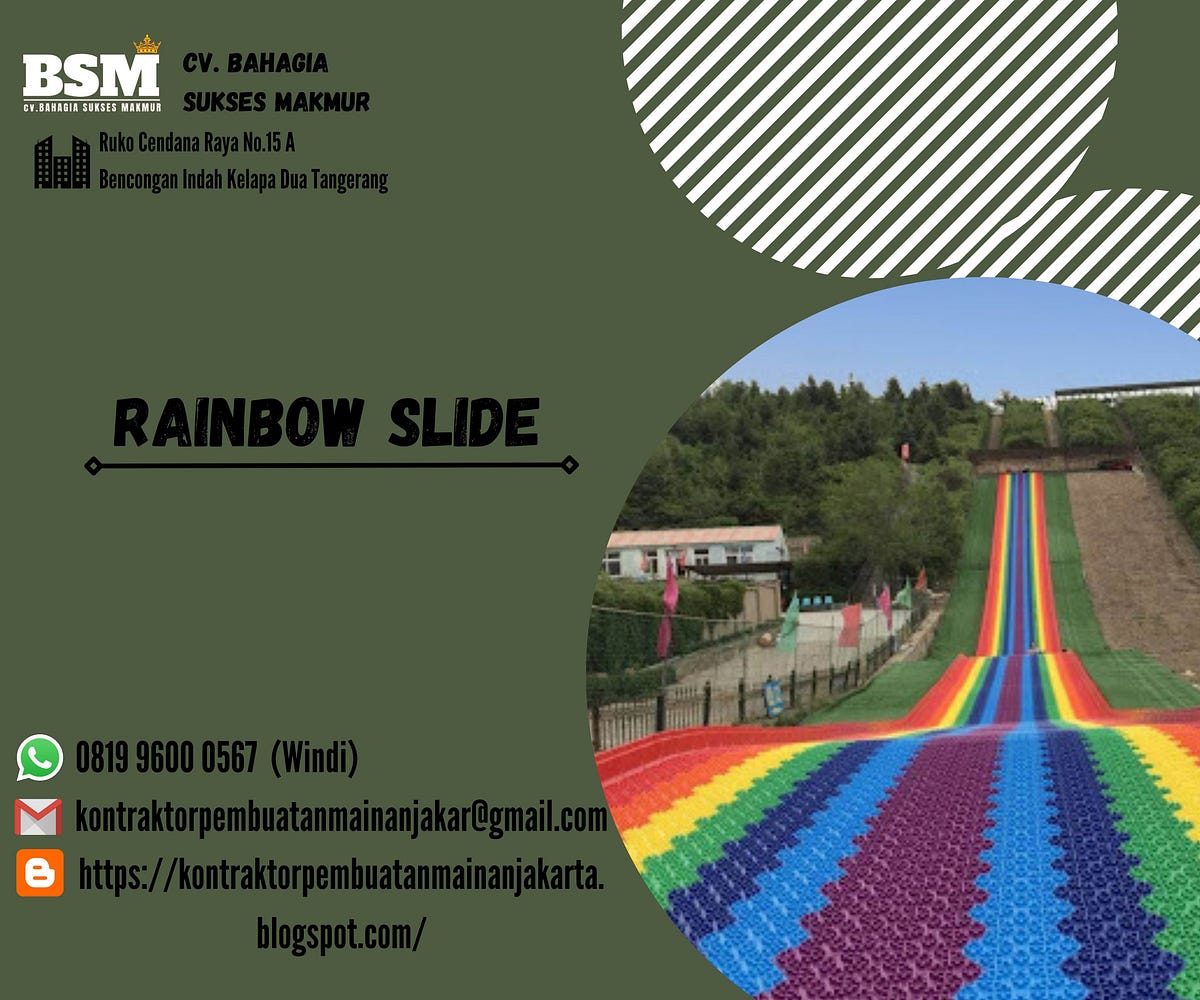 RAINBOW SLIDE BANDUNG/ PEROSOTAN PELANGI / SELUNCURAN WARNA WARNI ...