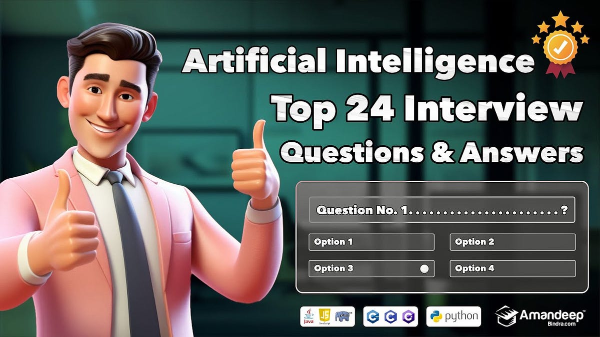 Top 24 Artificial Intelligence Interview Questions And Answers Ai Mcq 🚀 Crack Interviews 🤯 Q