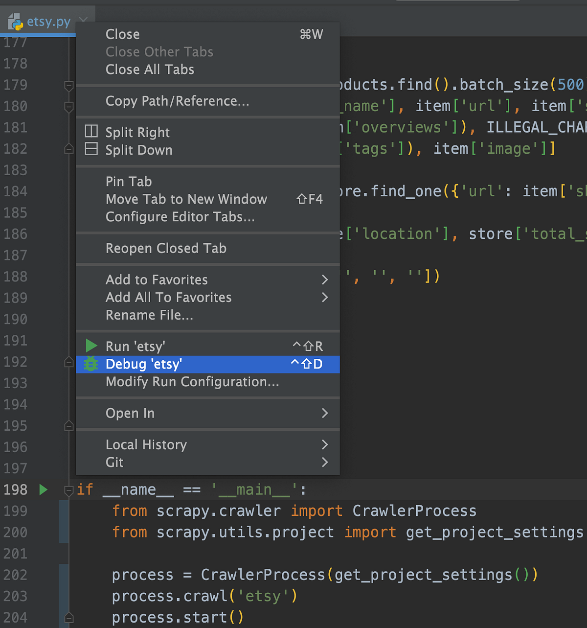 The simplest way to debug a Scrapy spider in PyCharm | by Nathan Chen | Medium