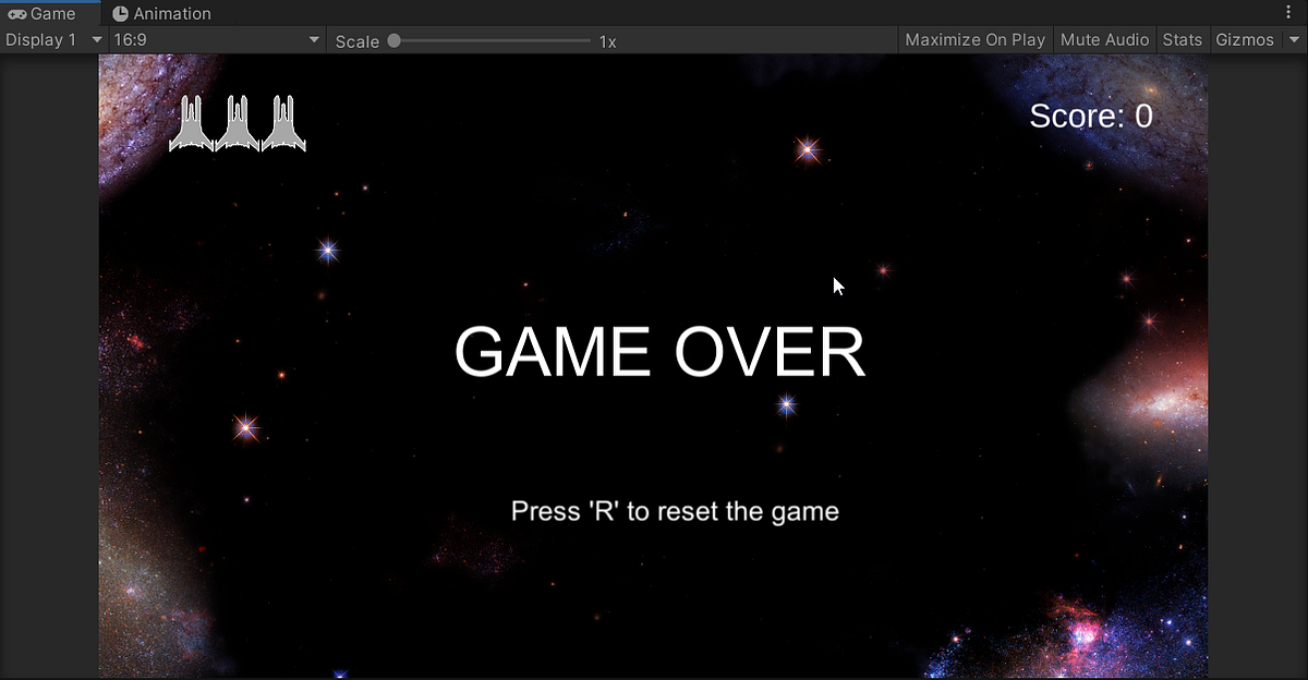 Creating a Game Over Screen. Making a game over screen is relatively… | by Aidan Hart | Medium