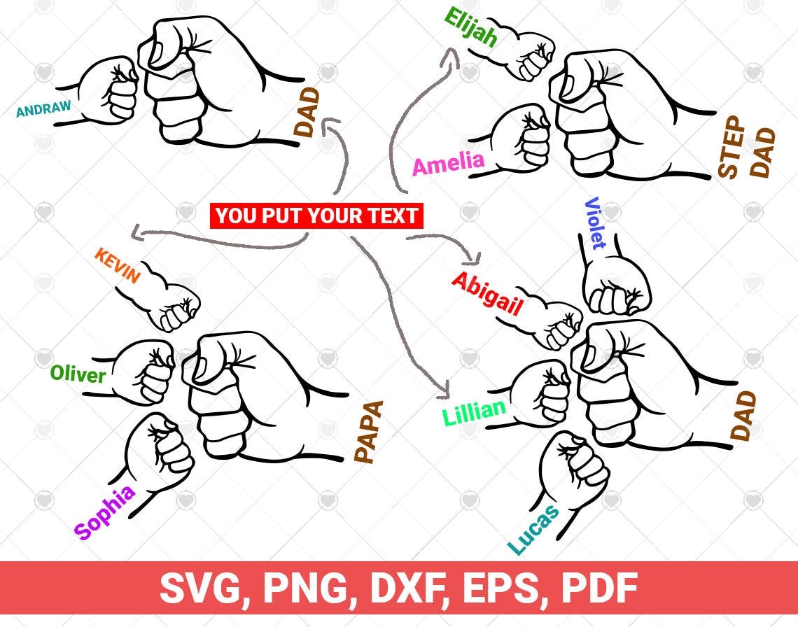 Fist Bump Set svg, Fist Bump Father’s Day Svg Bundle, Dad Gift From Kid ...