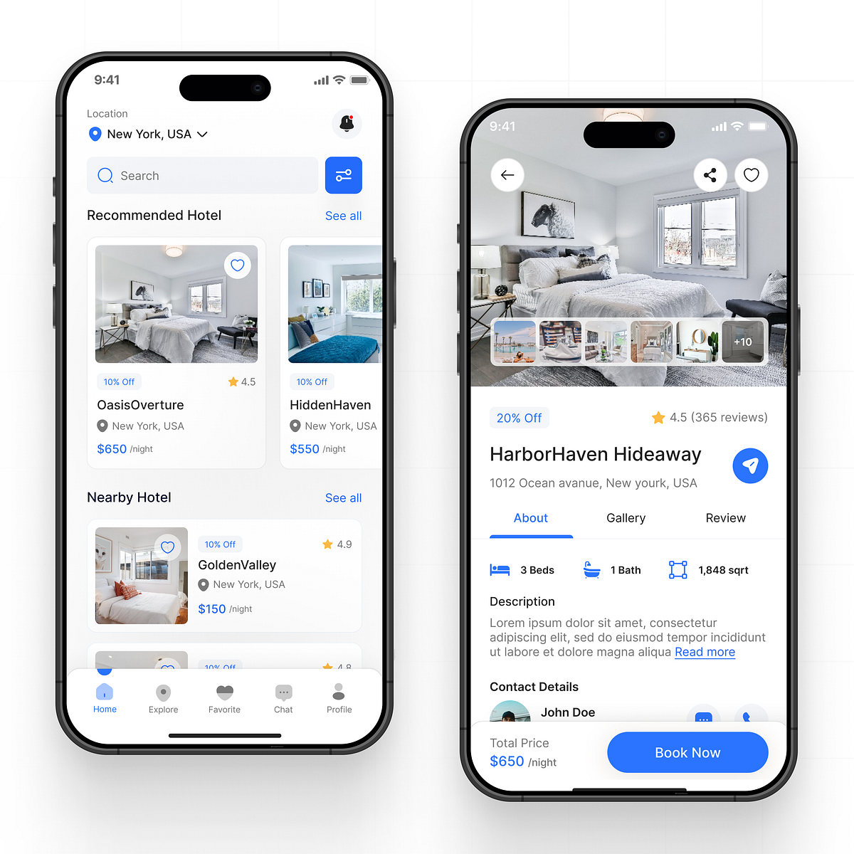 Hotel Booking Mobile App UIUX Design | Figma | App Design ...