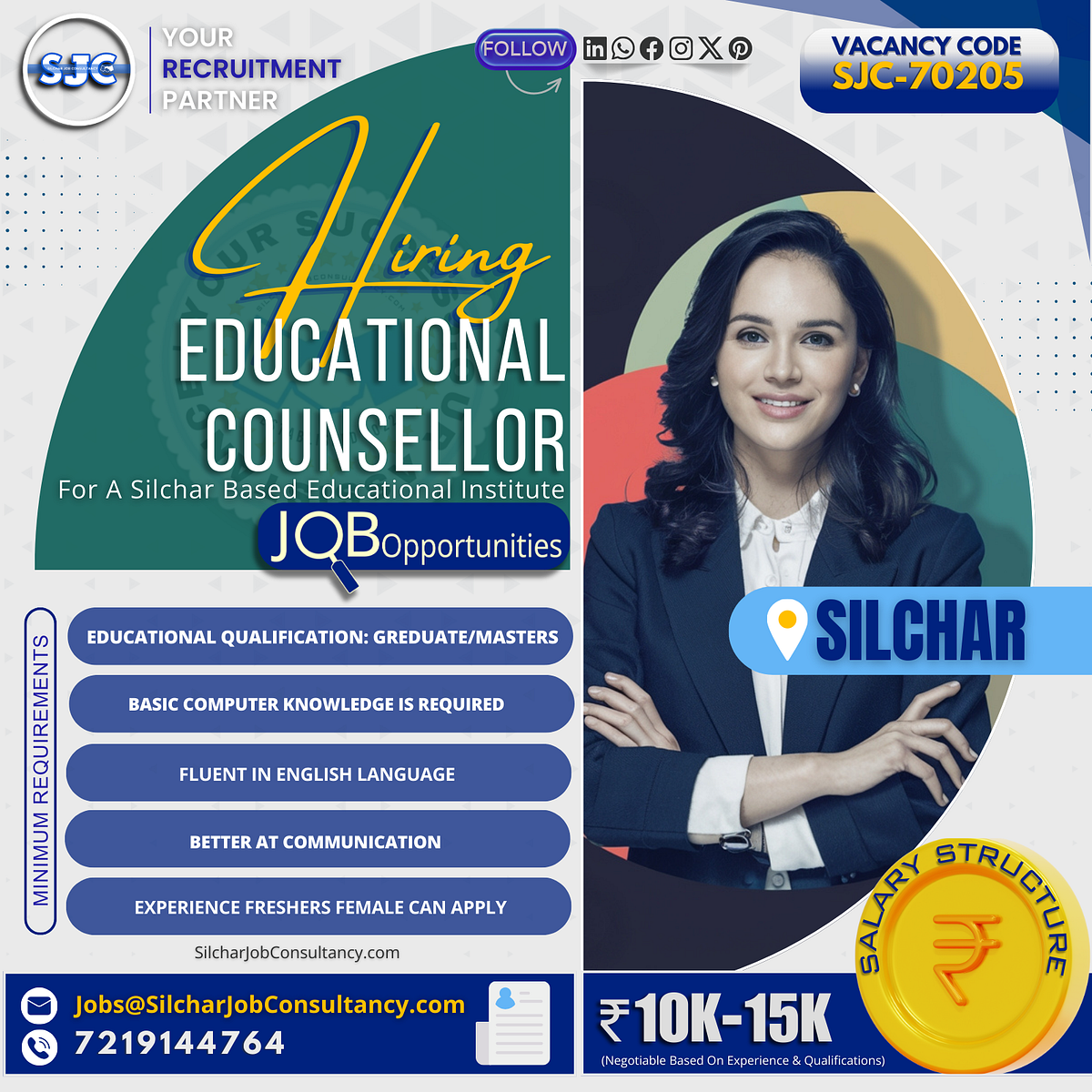 We are in search of dedicated and knowledgeable Education Counsellor for a Silchar Based ...
