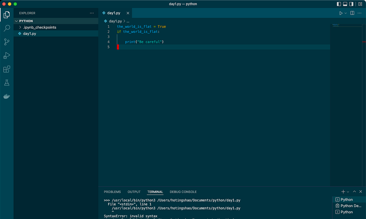 VS Code Bug: invalid syntax - Lyg - Medium