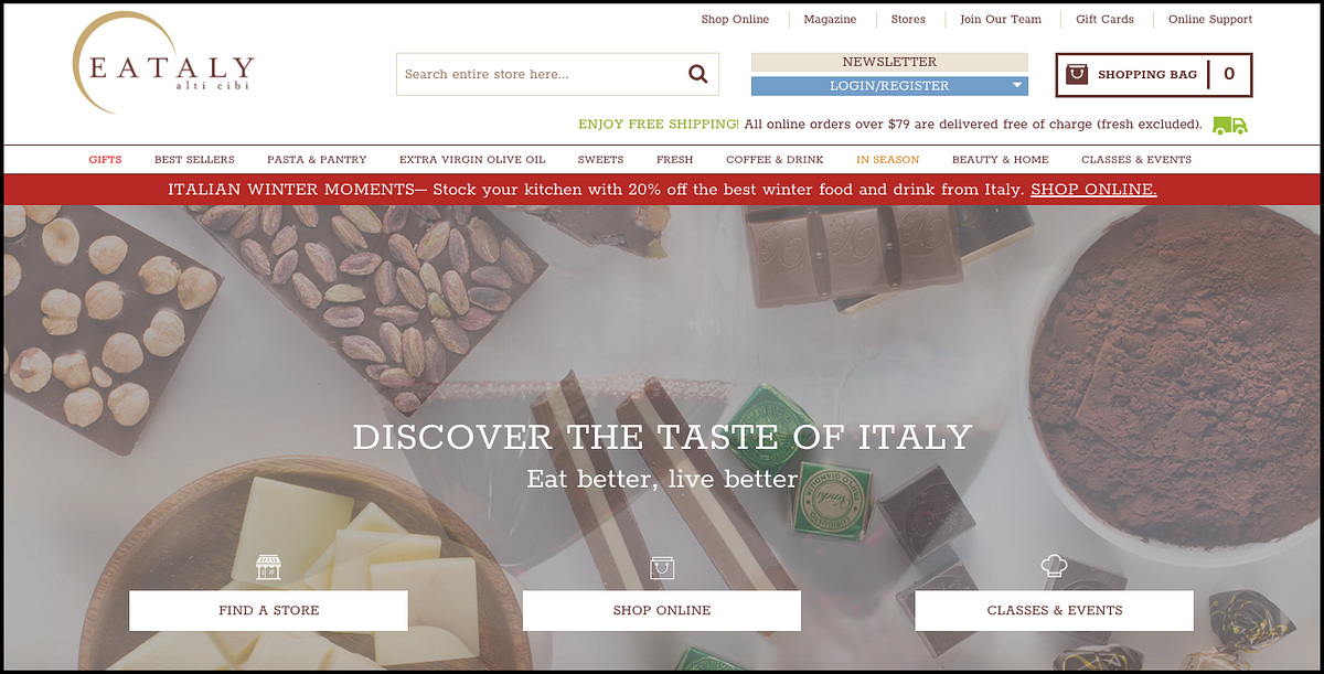 Eataly Website Redesign. A Digital Replication of the In-Store… | by ...