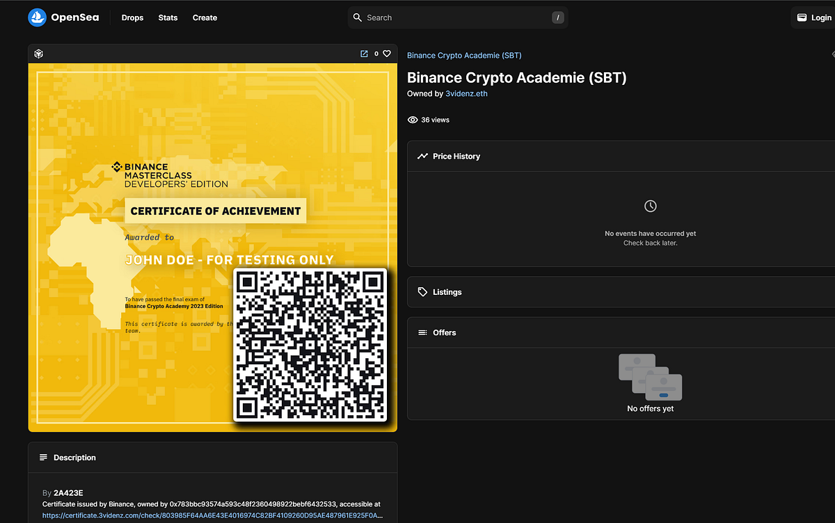 Binance Crypto Academy: Claim Your NFT! | by Vincent LANGARD | 3videnZ | Medium