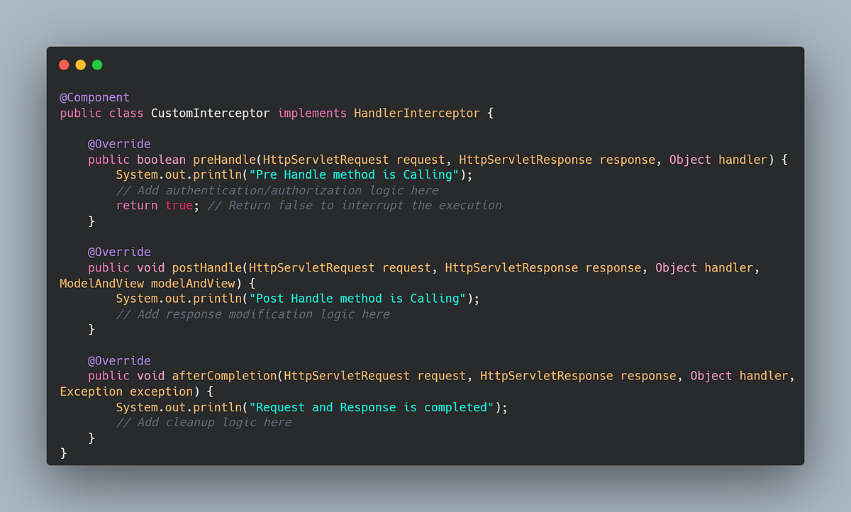 Using HandlerInteceptor and MvcConfig to configure request interceptors ...