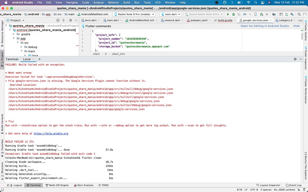 File google-services.json is missing. The Google Services Plugin cannot function without it ...