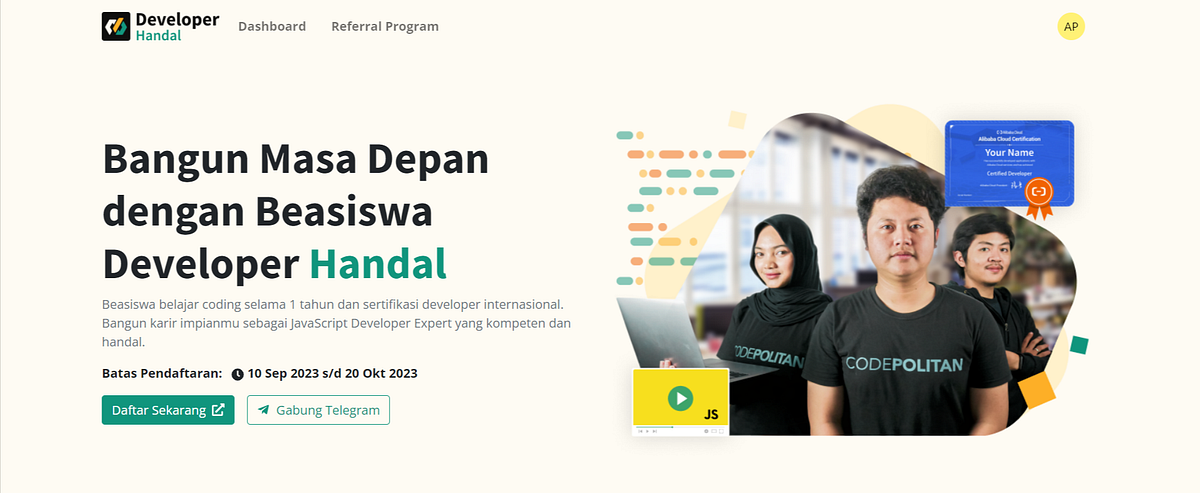 Pengalaman mengikuti program DevHandal dan tersertifikasi Certified ...