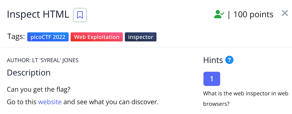 picoCTF — Inspect HTML - zctong - Medium