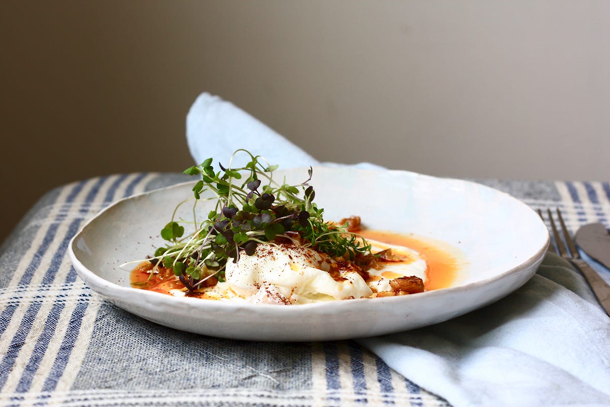 Çılbır, Turkish Eggs. Garlicky, chilli butter, toasted… | by Rachel ...