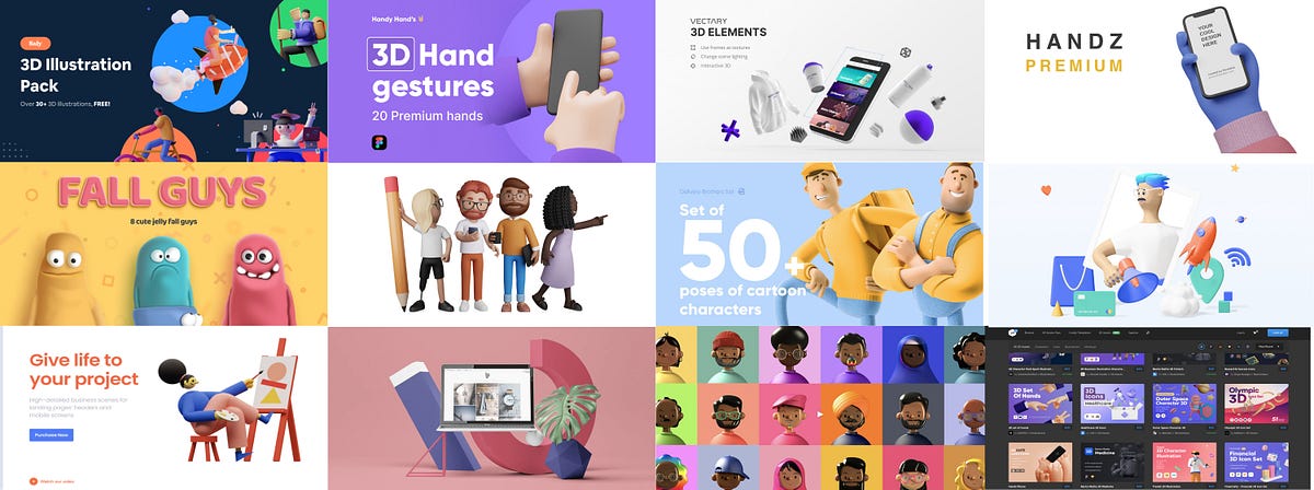 Best 3D Illustration Libraries for your UI Design | by Christine ...