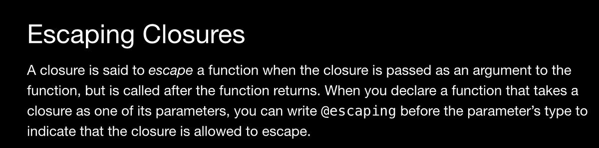 Understanding Escaping Closures in Swift. | by Harsha Agarwal | Medium