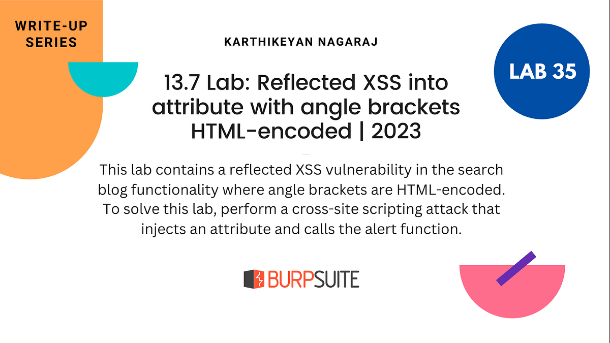 13.7 Lab: Reflected XSS into attribute with angle brackets HTML-encoded | 2023 | by Karthikeyan ...