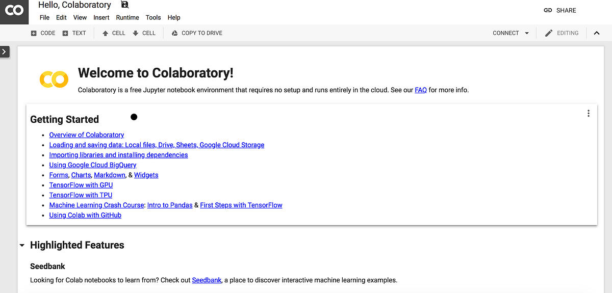 使用 Google Colab 進行機器學習吧！. 一起認識機器學習的好幫手 Google Colab 吧～ | by FishFu | Medium